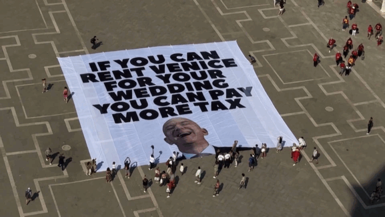 Protests erupt as billionaire Jeff Bezos takes over Venice for lavish ...